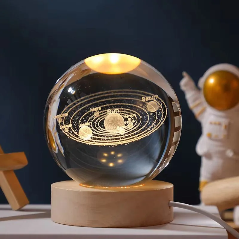 3D Color Changing LED Crystal Ball-Solar System - GroupBuy Deal